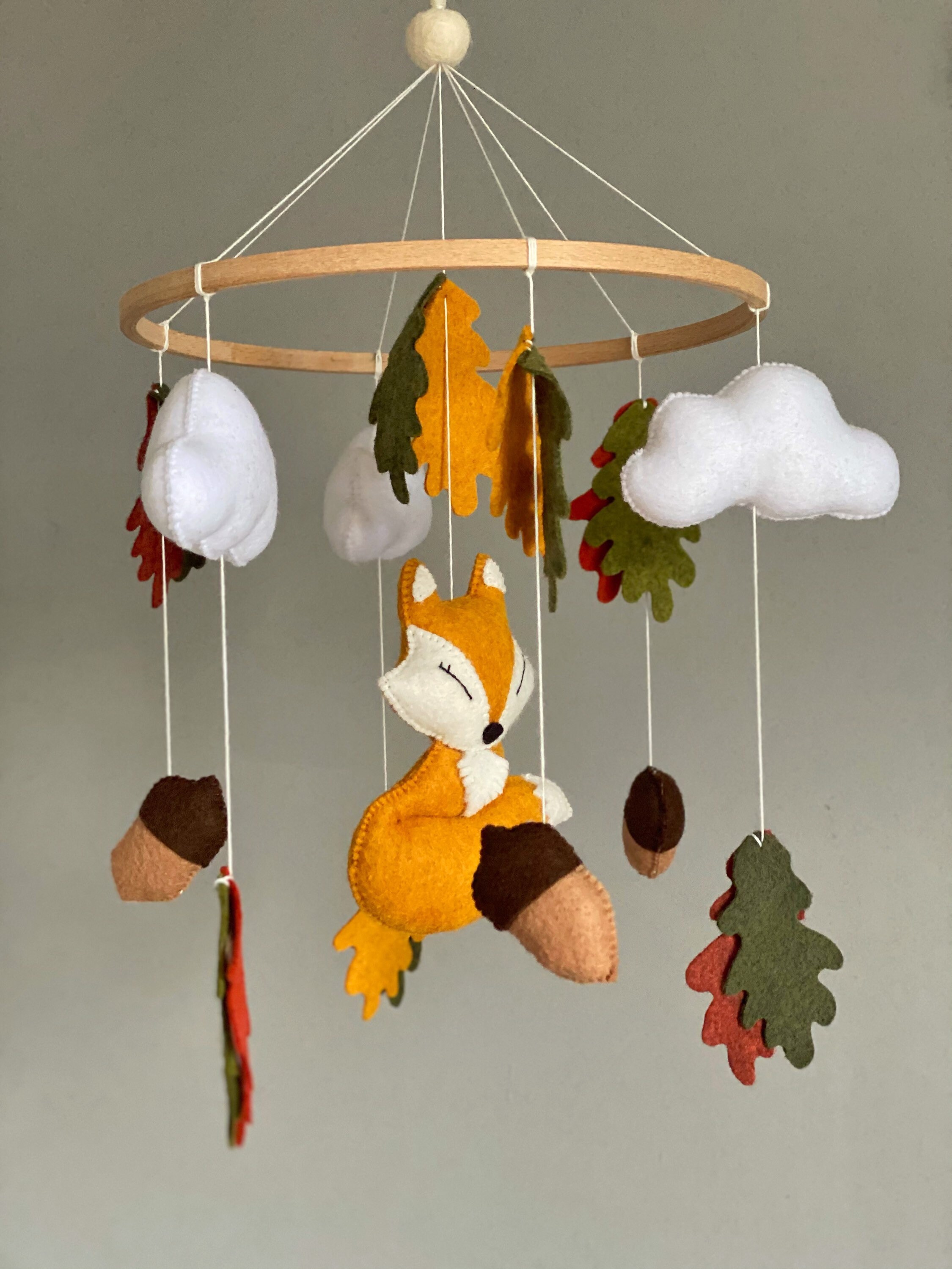 Baby mobile fox Woodland mobile Nursery forest mobile for crib | Etsy
