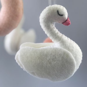 Swan Baby Mobile, Baby Girl Mobile, Pink Nursery Crib Mobile With ...