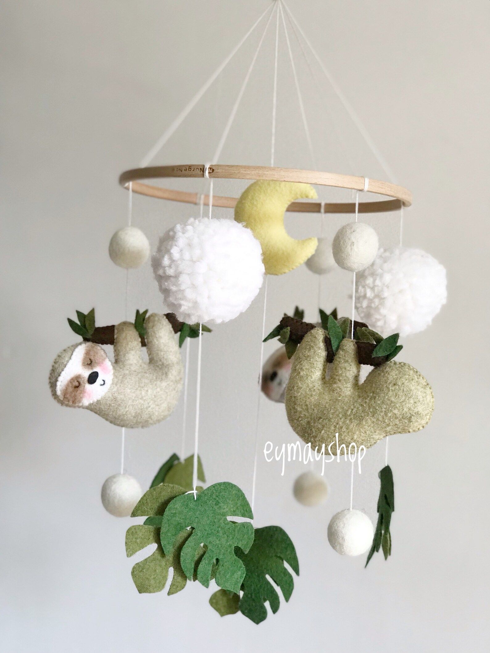 Sloth Baby Mobile, Nursery Mobile Animals, Baby Mobile Felt - Etsy