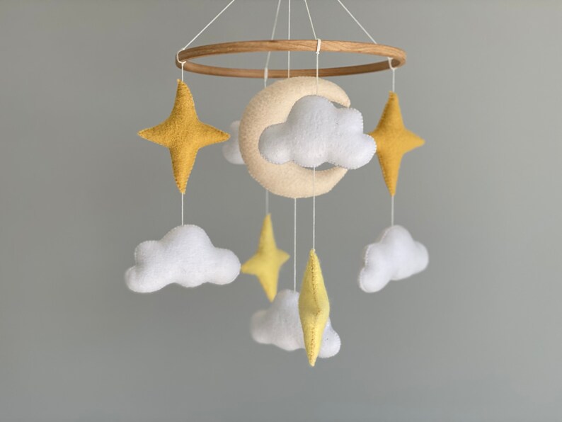 Cloud and Star Mobile Nursery Moon Crib Mobile Baby Mobile - Etsy