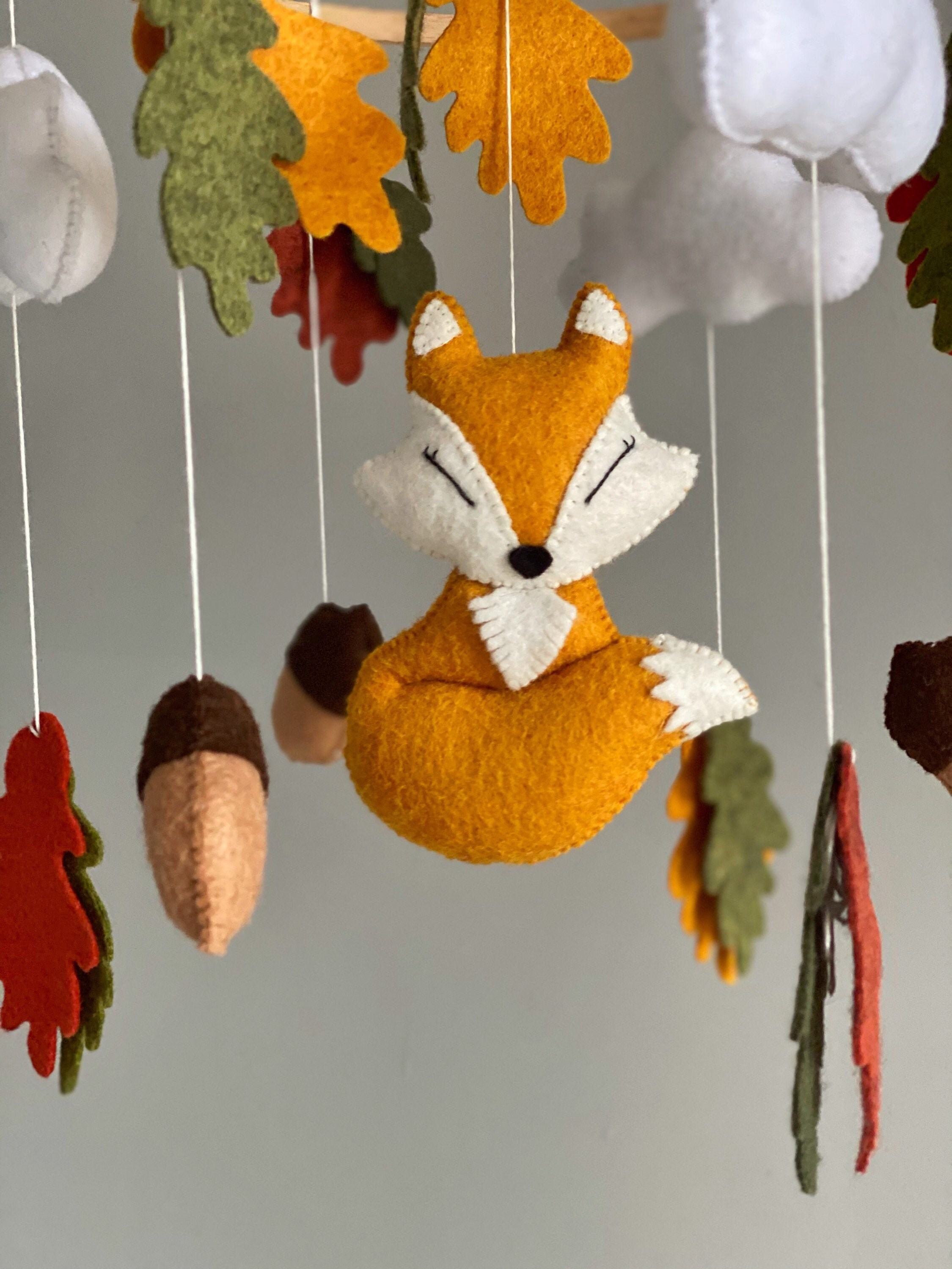 Baby mobile fox Woodland mobile Nursery forest mobile for crib | Etsy