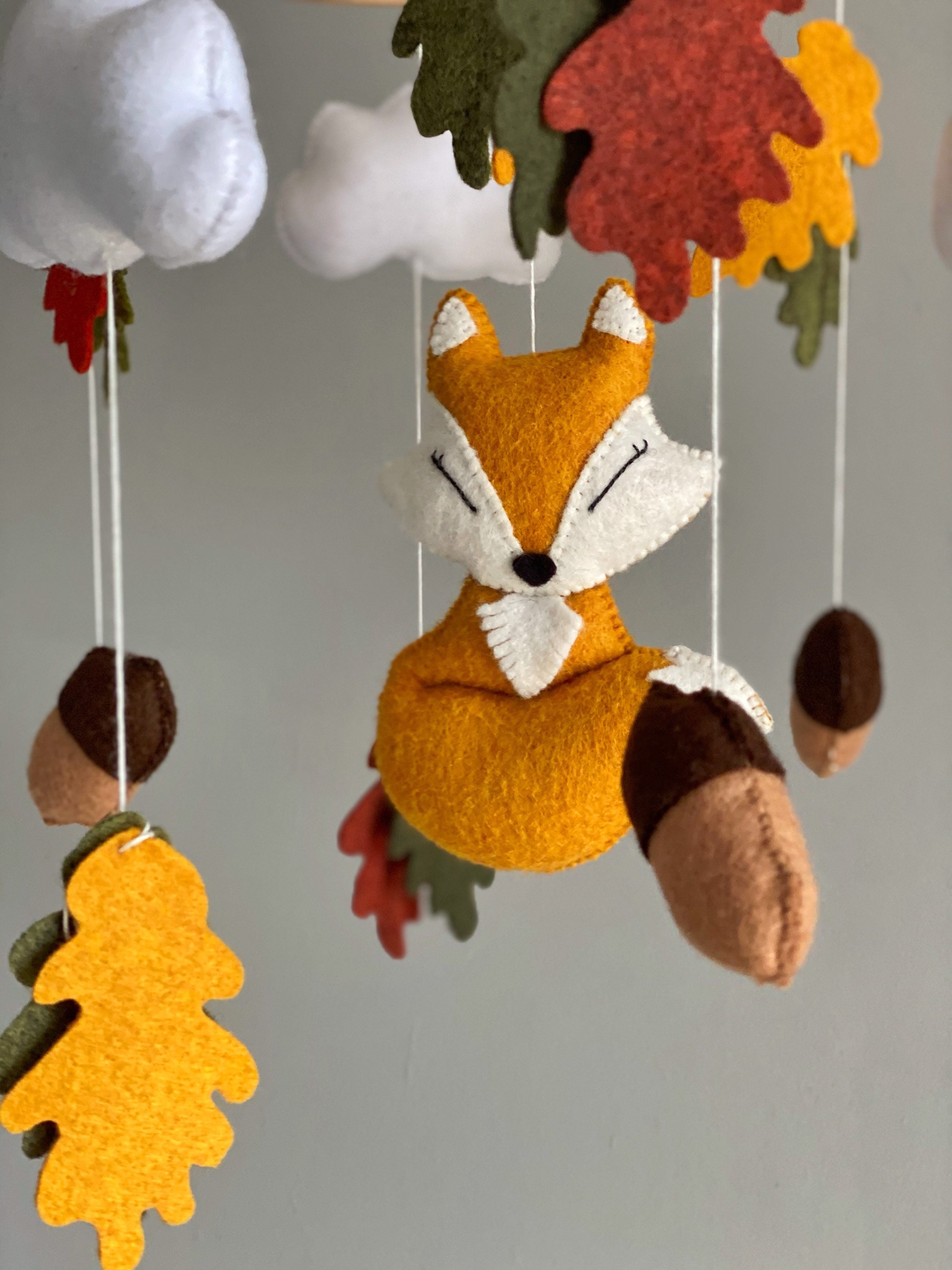 Baby mobile fox Woodland mobile Nursery forest mobile for crib | Etsy