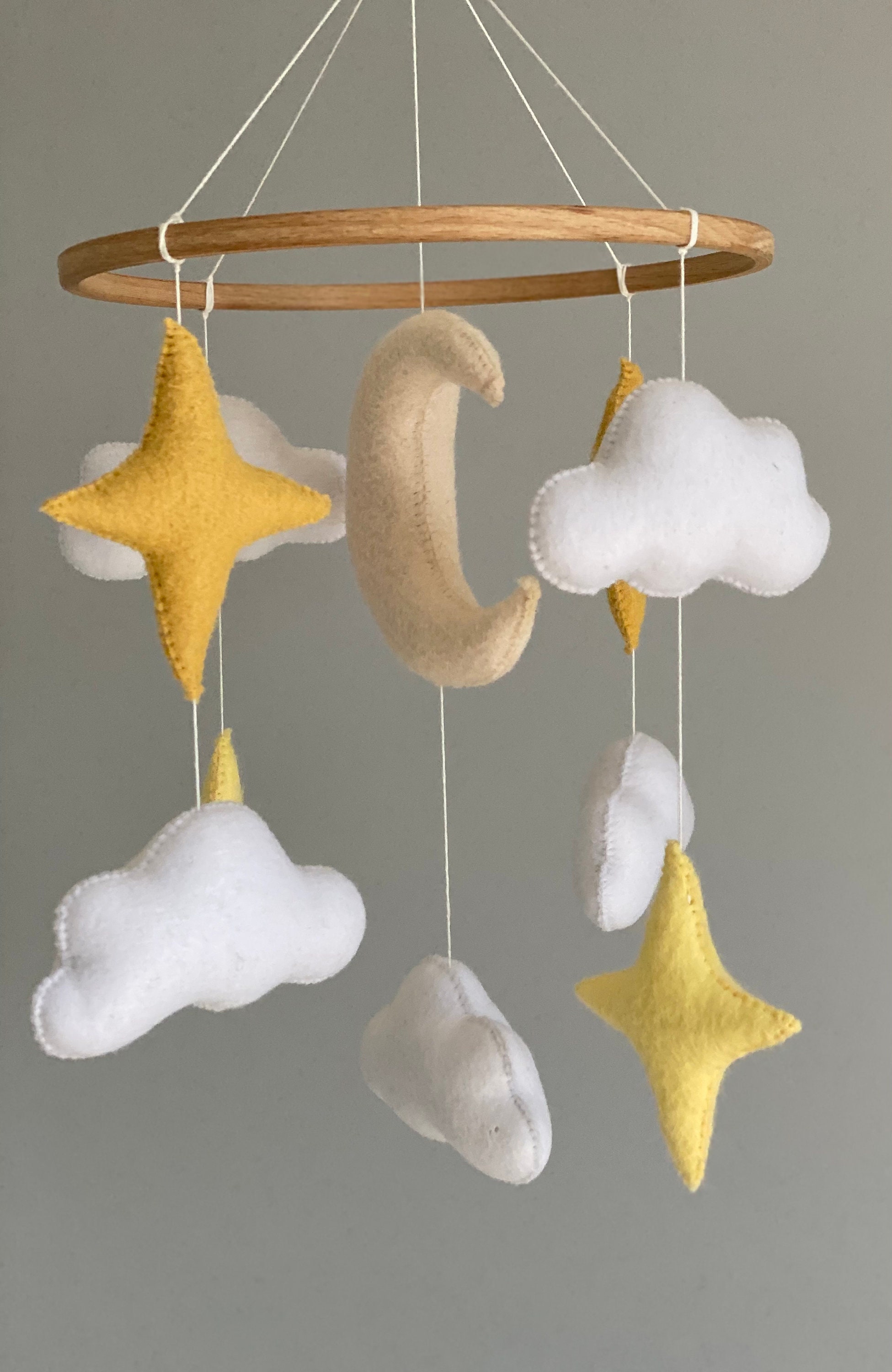 Cloud and star mobile nursery moon crib mobile baby mobile | Etsy