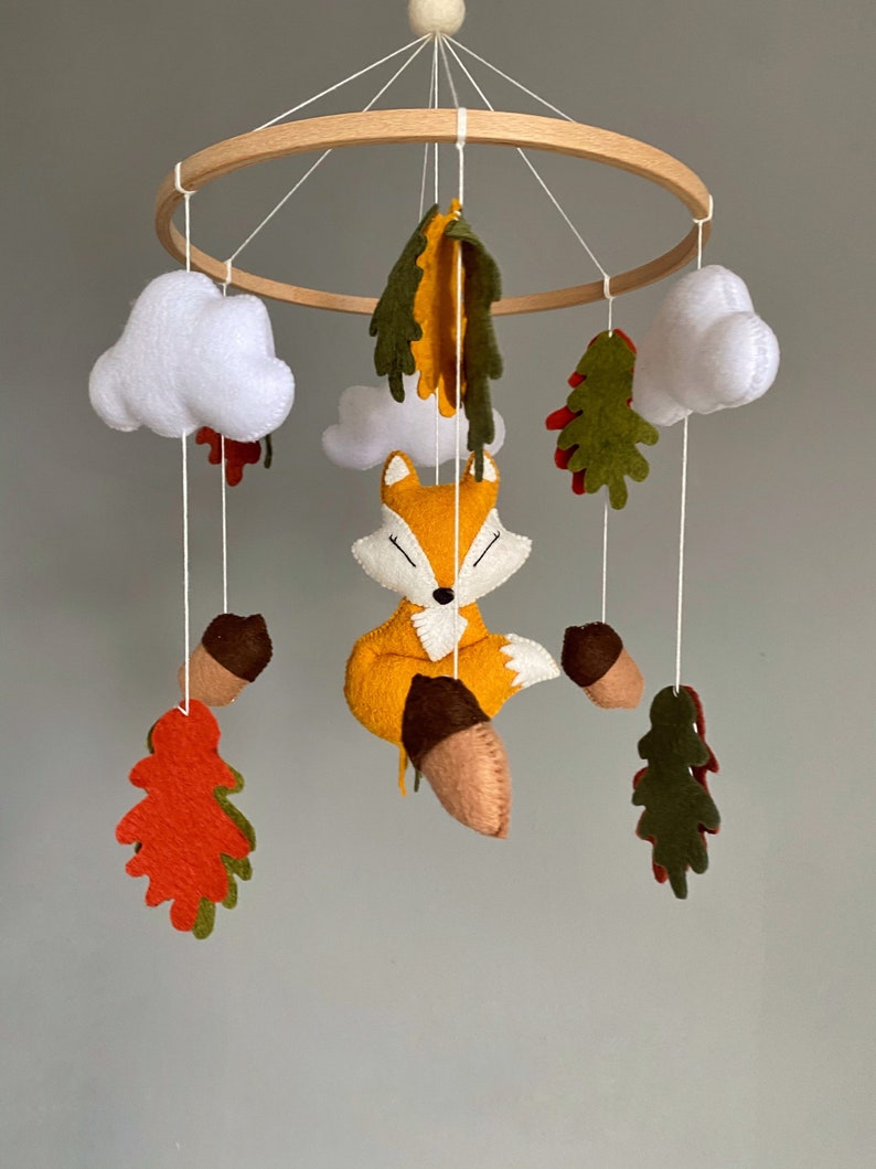 Baby Mobile Fox Woodland Mobile Nursery Forest Mobile for Crib - Etsy