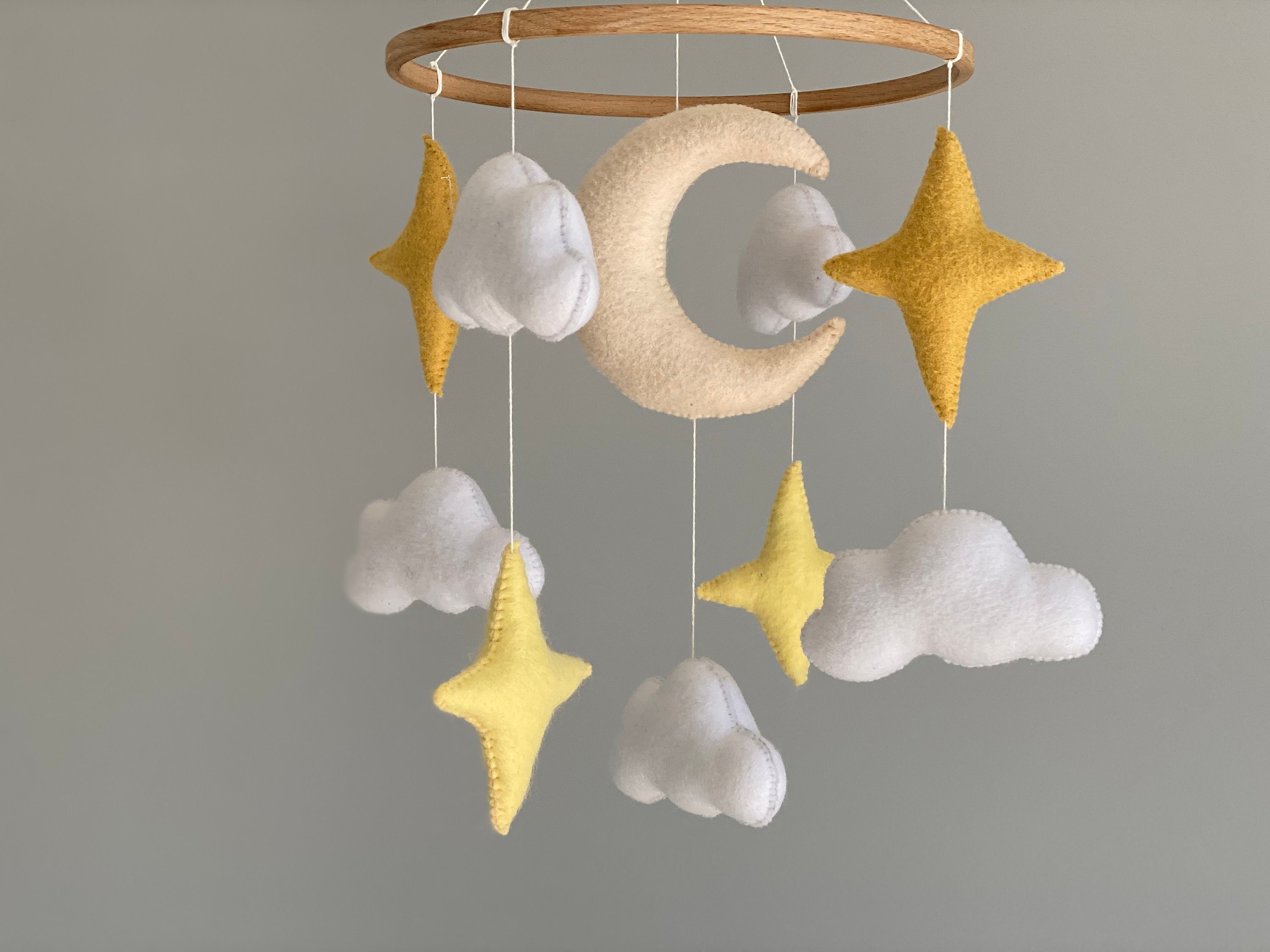 Cloud and star mobile nursery moon crib mobile baby mobile | Etsy