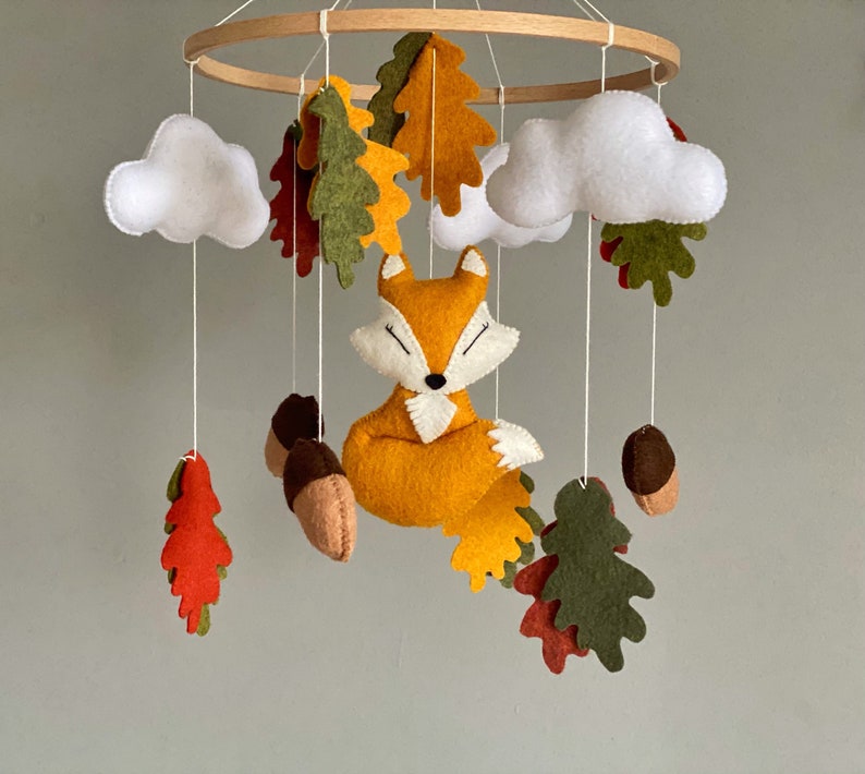 Baby Mobile Fox Woodland Mobile Nursery Forest Mobile for Crib - Etsy