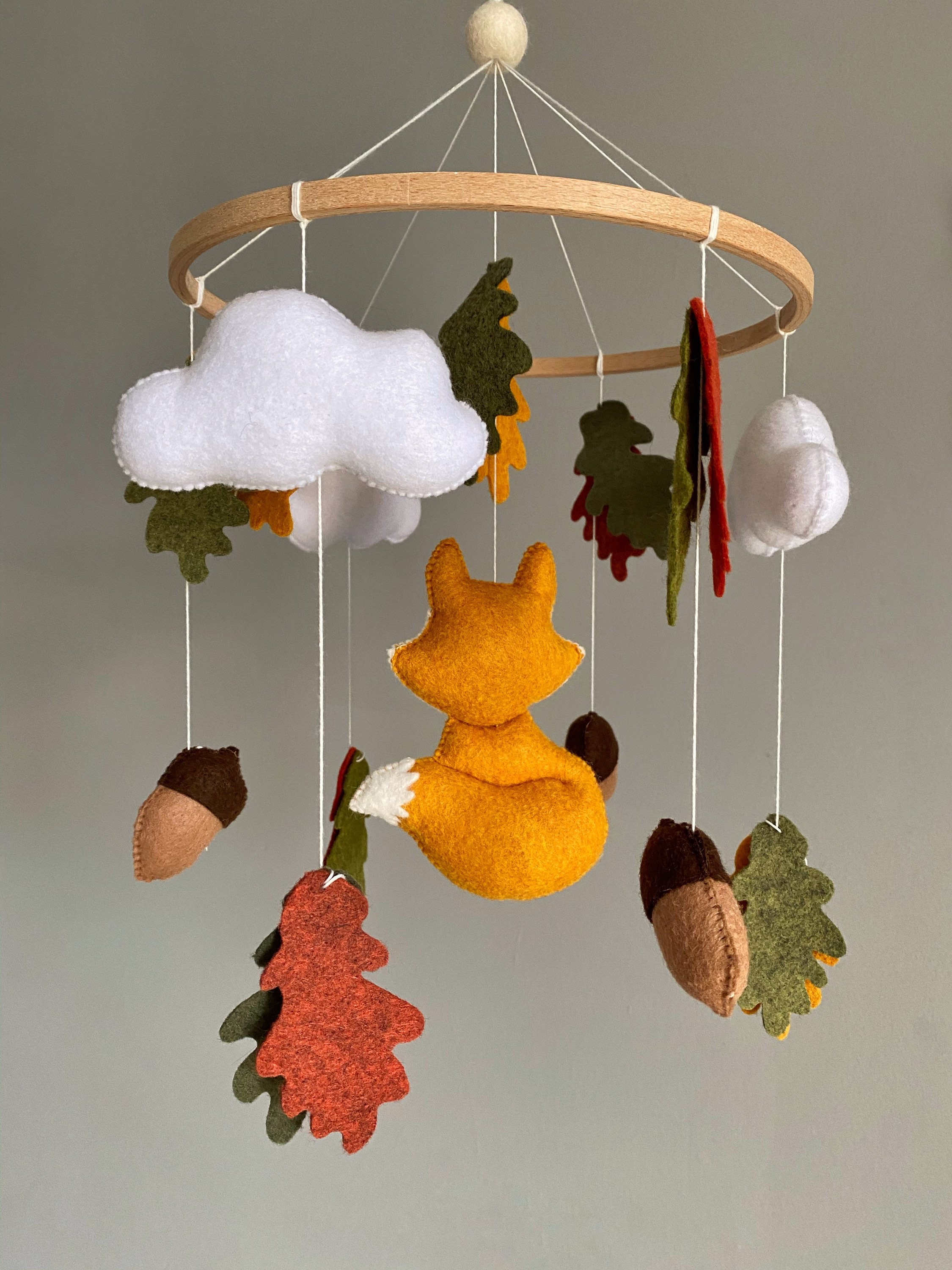 Baby mobile fox Woodland mobile Nursery forest mobile for crib | Etsy