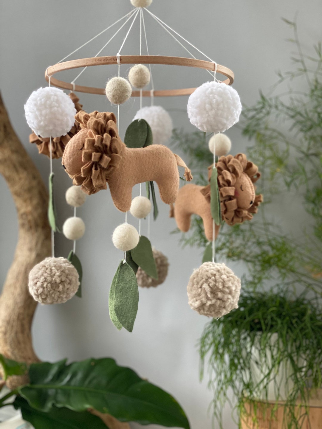 Baby Mobile Lion, Nursery Mobile Animals, Safari Mobile for Crib ...