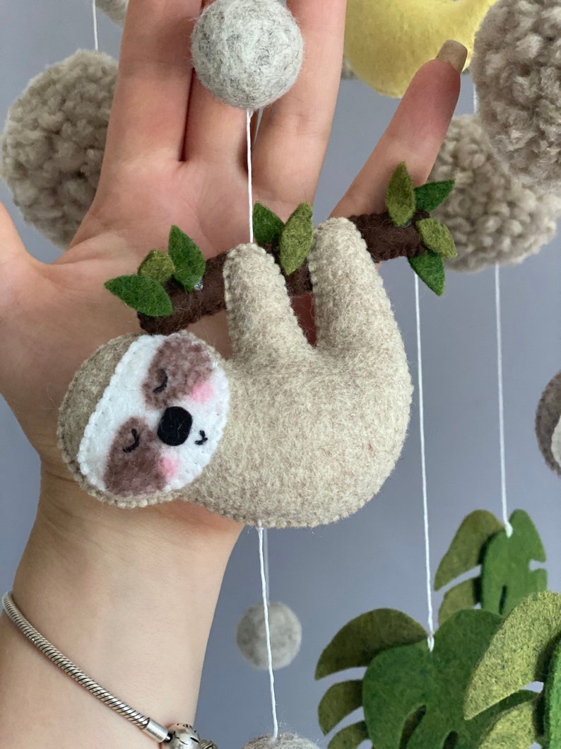 Sloth nursery garland felt animal garland safari nursery | Etsy