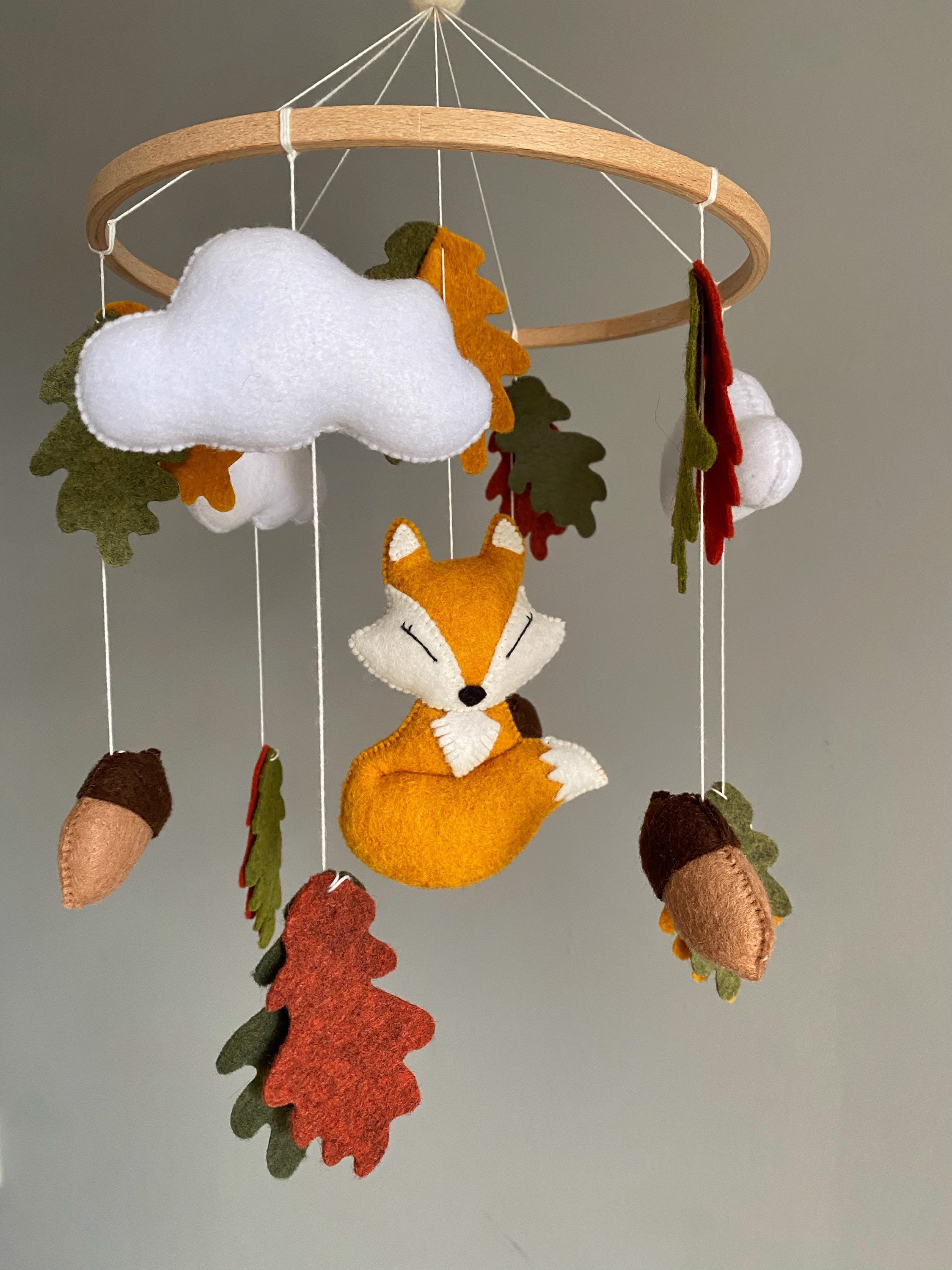 Baby mobile fox Woodland mobile Nursery forest mobile for crib | Etsy