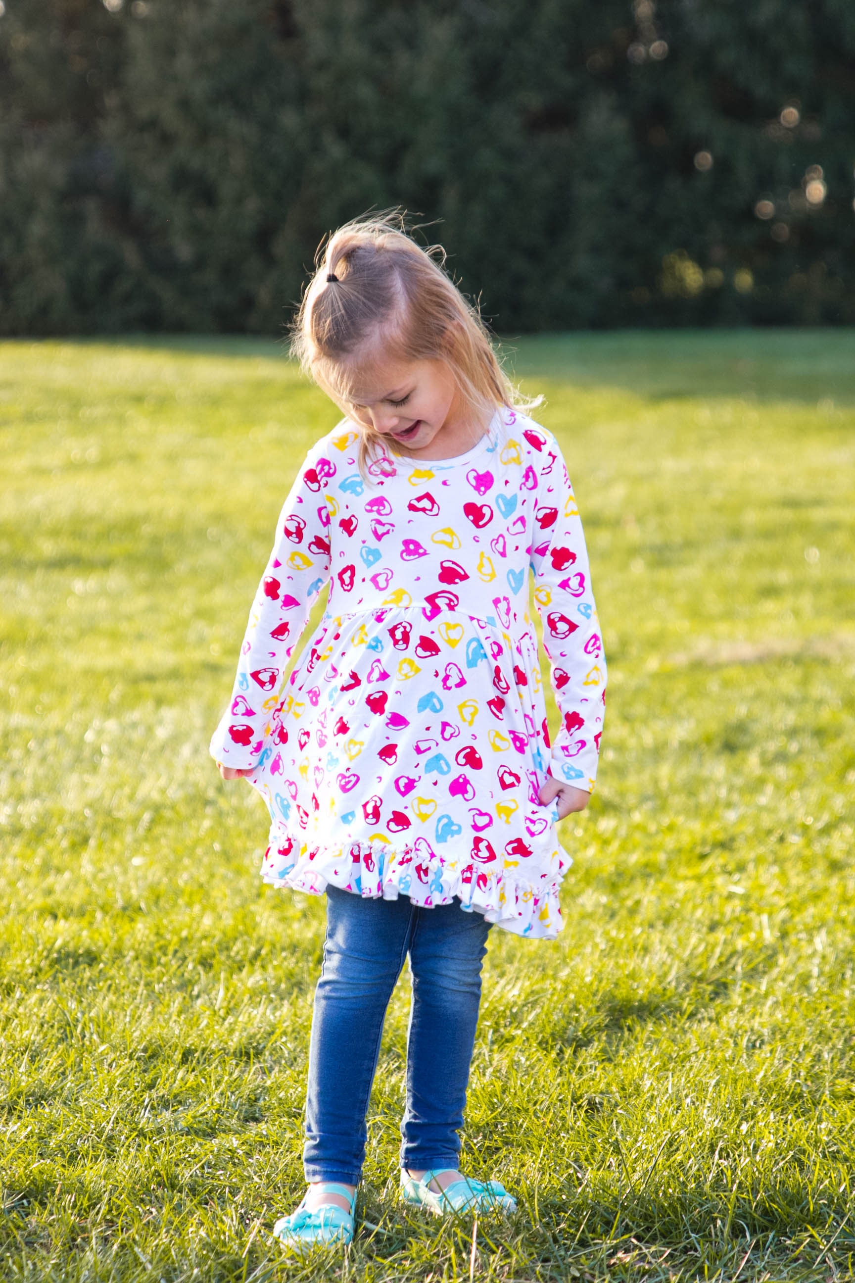 ON SALE Multi-colored Heart Dress With Ruffles | Etsy