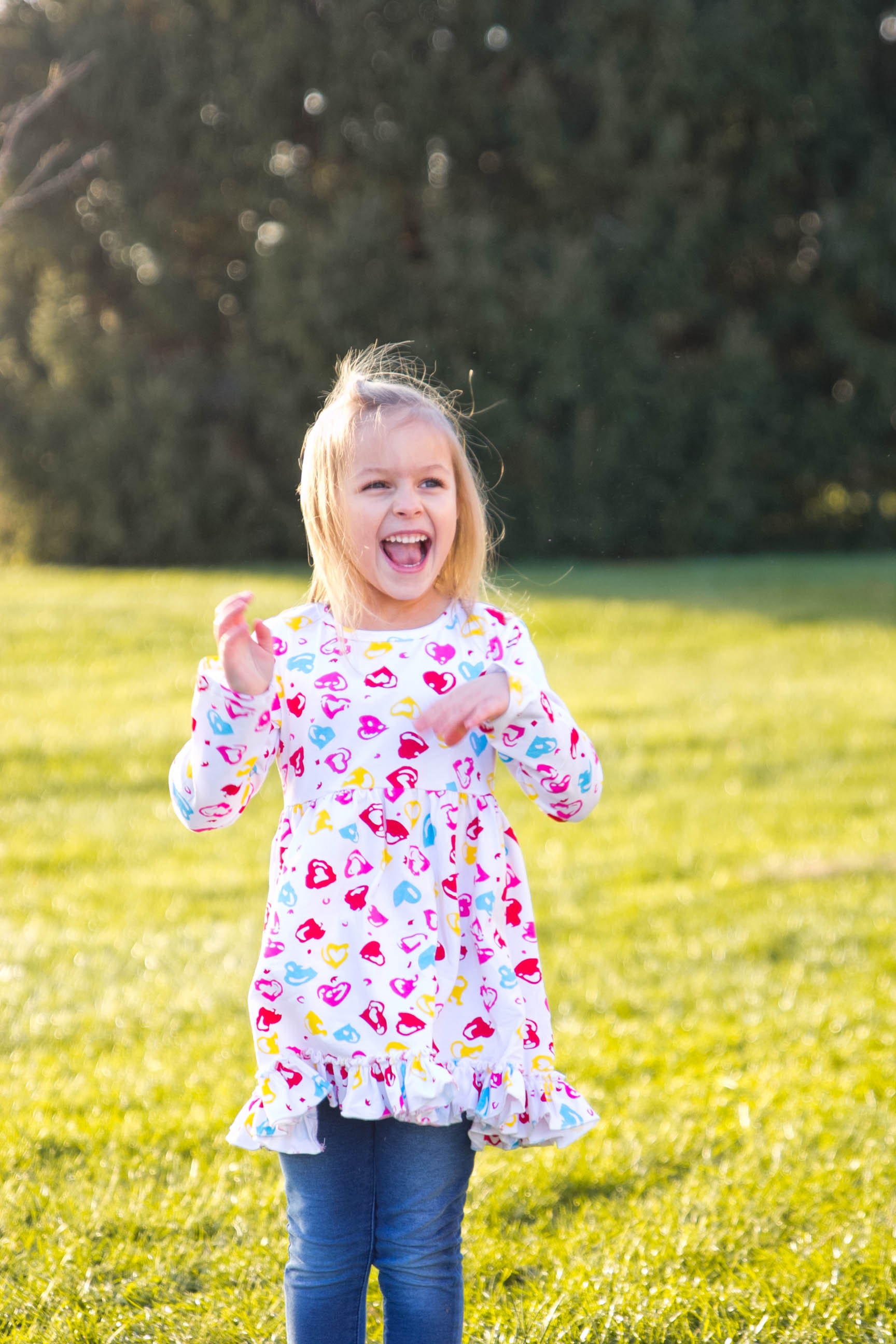ON SALE Multi-colored Heart Dress With Ruffles | Etsy