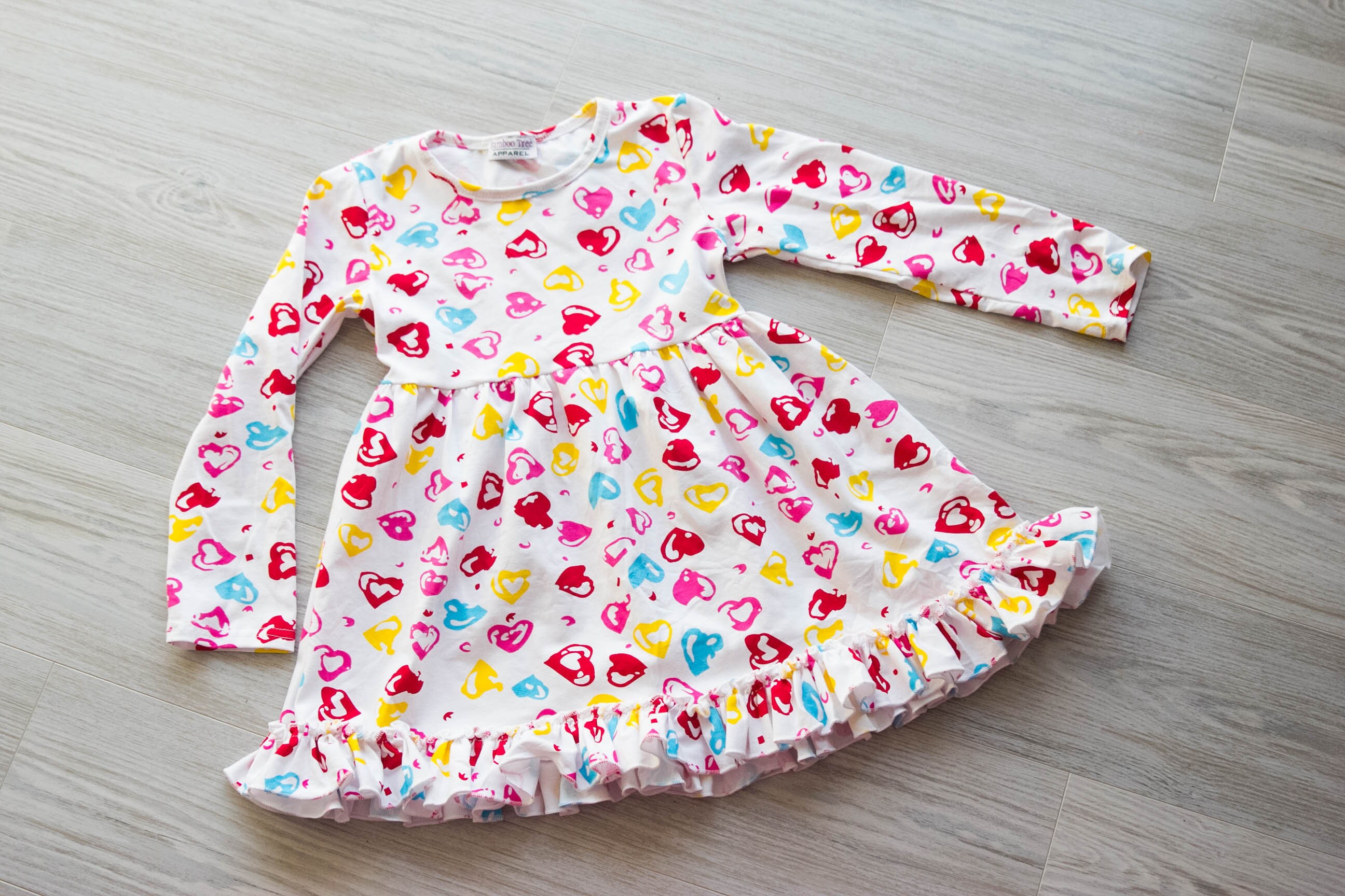 ON SALE Multi-colored Heart Dress With Ruffles | Etsy