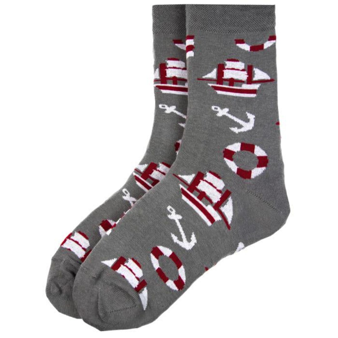 Grey Nautical Anchor Socks EM NAP21 - Etsy