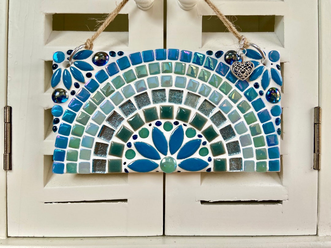 Mosaic Rainbow Plaque - Turquoise - Etsy