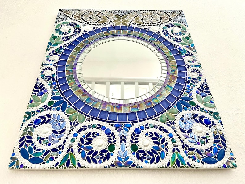 Mosaic Wall Mirror/art - Big Blue (gentle Giant) - Etsy