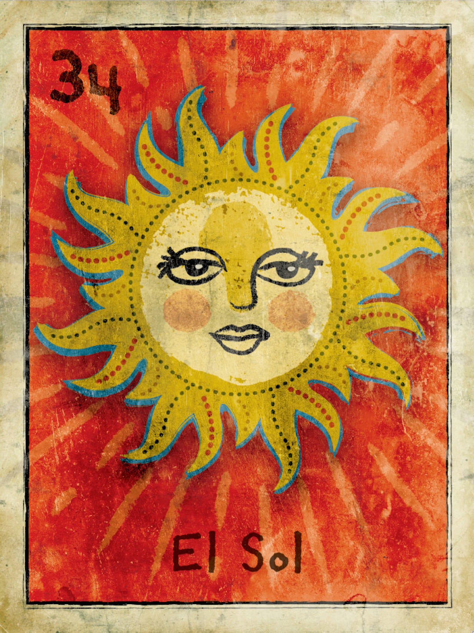 LOTERIA CARD Inspired Poster • El Sol • Giclée Print • Home Decor ...
