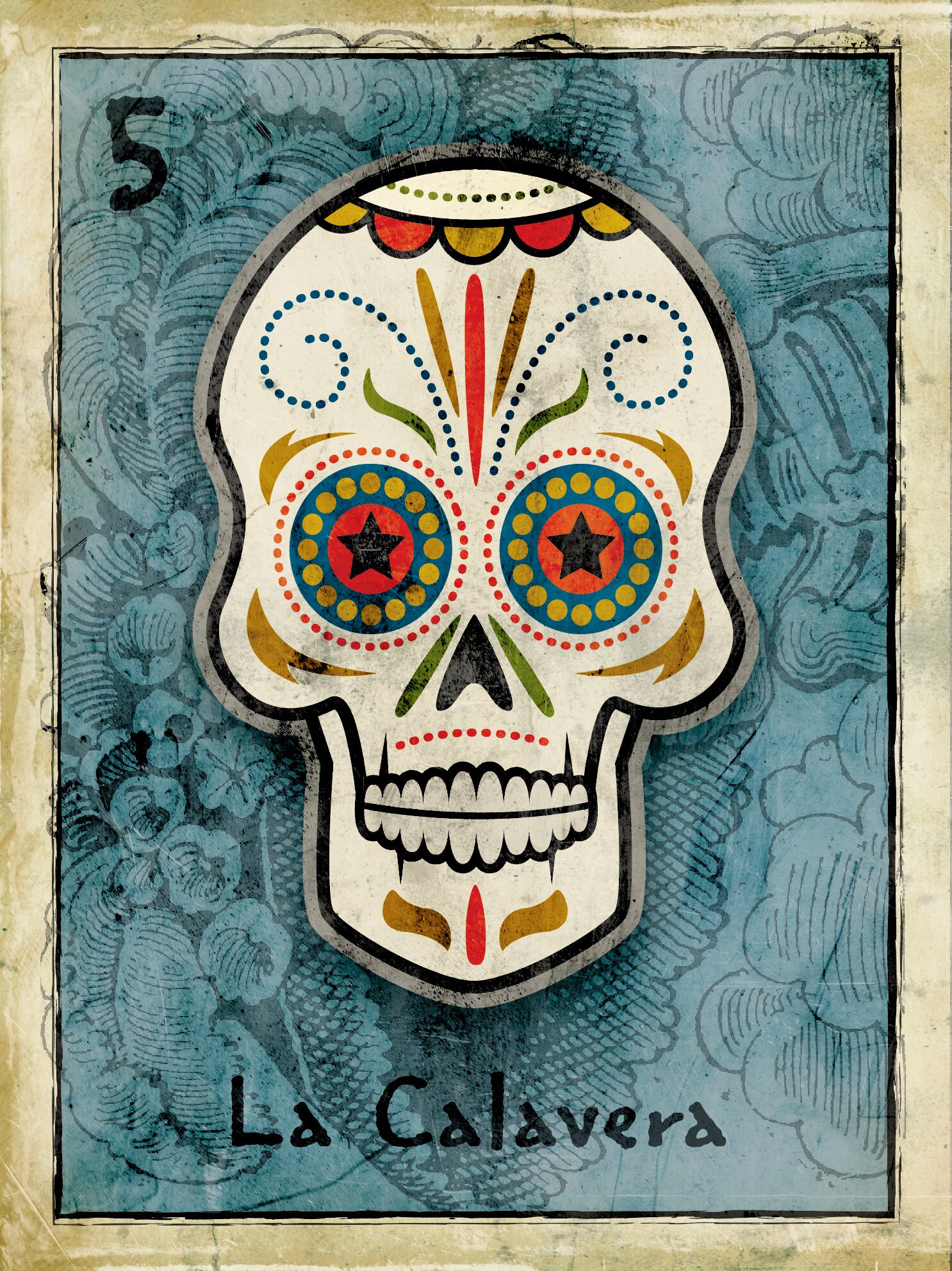 LOTERIA CARD Inspired Poster • Sugar Skull • Giclée Print • Home Decor ...