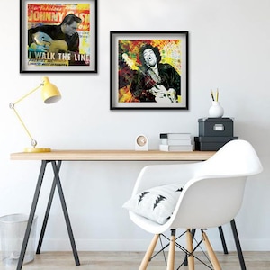 JOHNNY CASH Inspired Music Poster • Fine Art Print • Home Decor • Retro ...