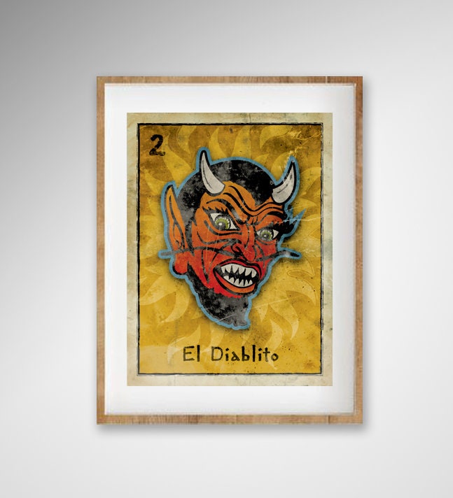 LOTERIA CARD Inspired Poster • El Diablito • Giclée Print • Home Decor ...