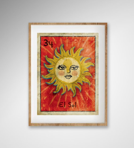 LOTERIA CARD Inspired Poster El Sol Giclée Print Home | Etsy