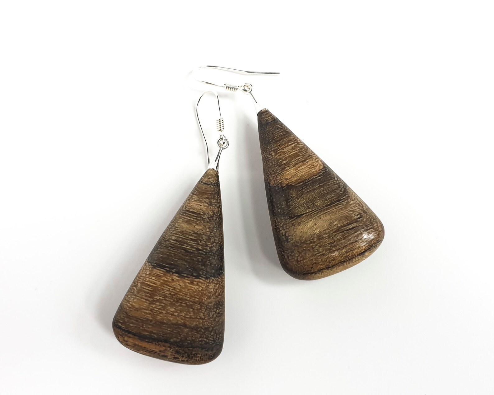 Amazaque Wood Natural Earrings With 925 Silver Earwire // - Etsy