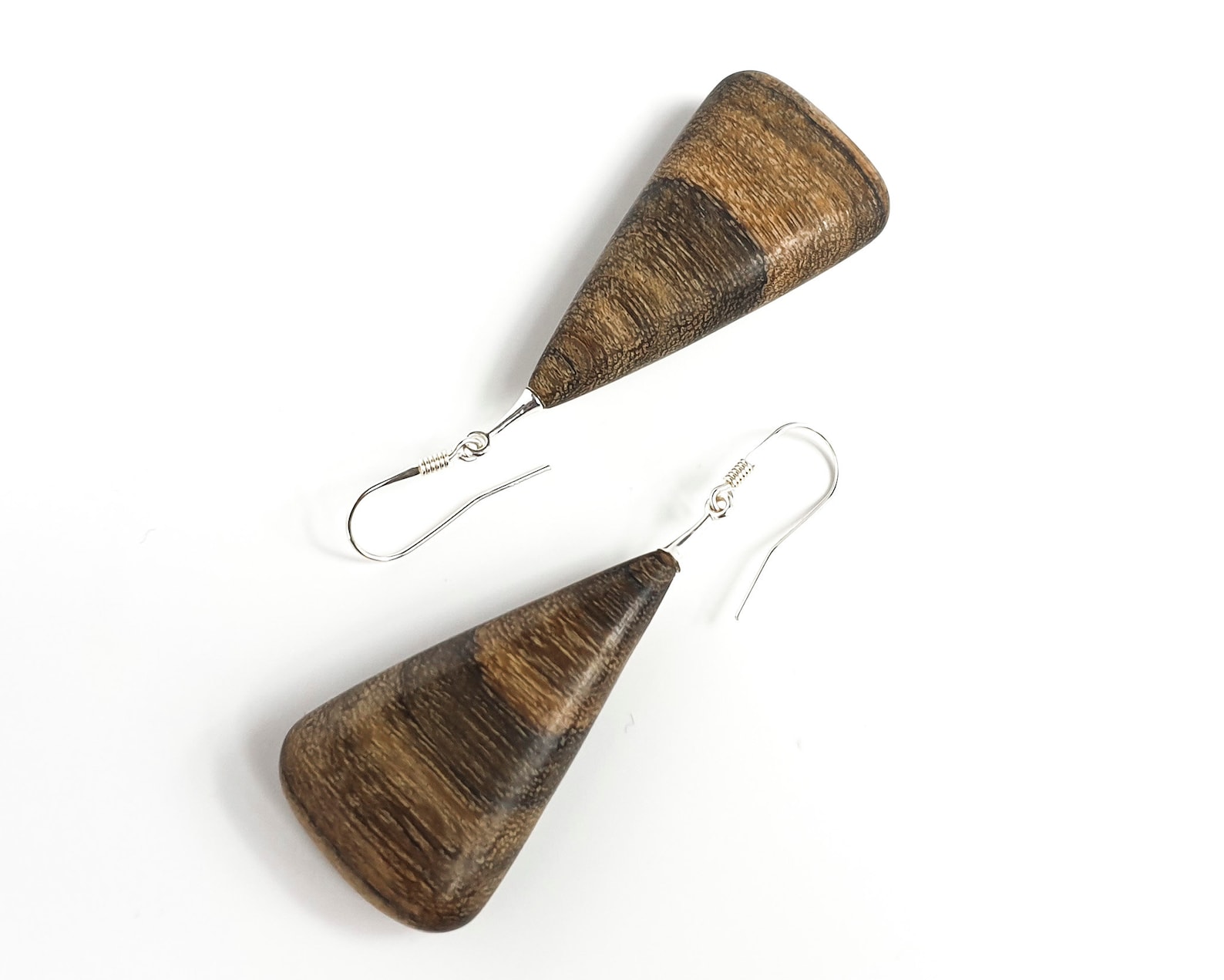 Amazaque Wood Natural Earrings With 925 Silver Earwire // - Etsy