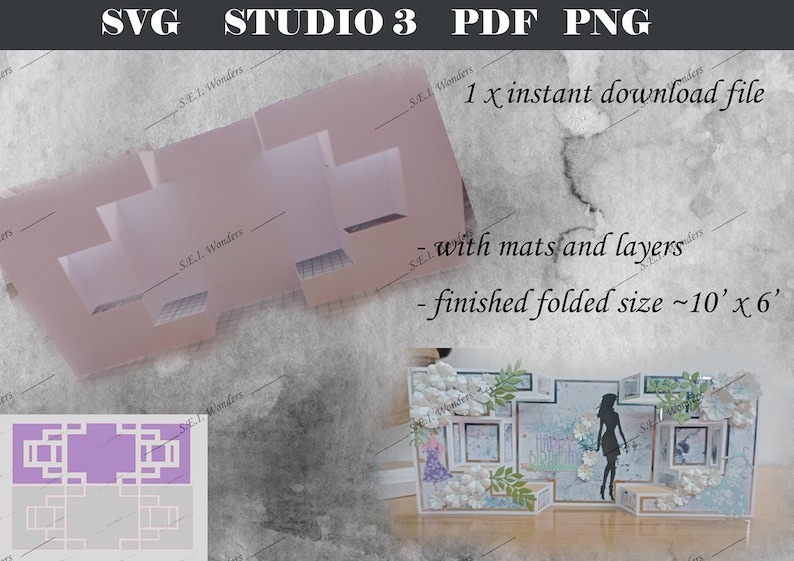 Fun Fold Stagger Stepper Card - Etsy