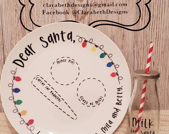 Santa plate | Etsy