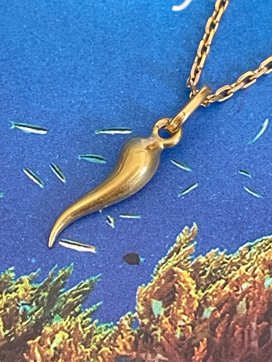 Lucky Cornucopia Pendant in 18k Yellow Gold - Etsy