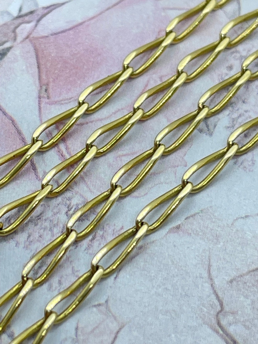 18k Yellow Gold Horse Link Chain Length 43 Cm 17.20 Inches - Etsy