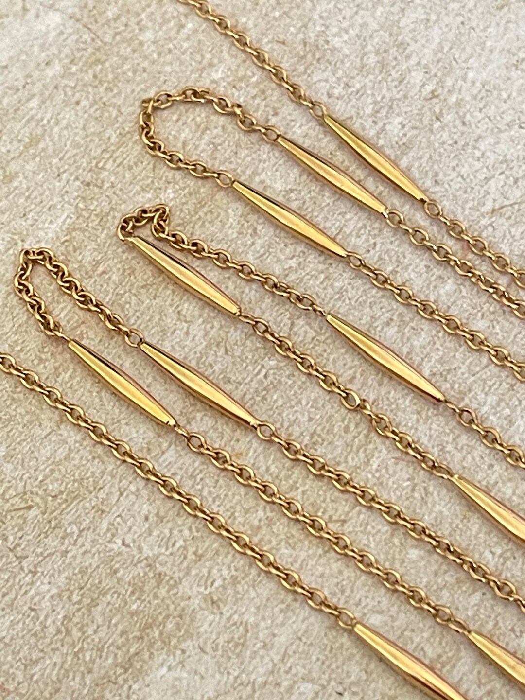 Original and Unique Chain in 18k Yellow Gold Convict Link and Rods ...