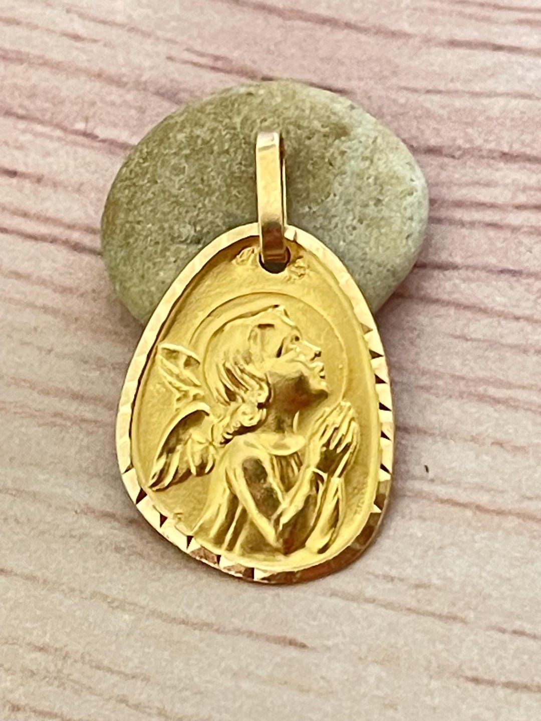 Vintage Angel Cherub Raphael Charm Medal in 18k Gold - Etsy
