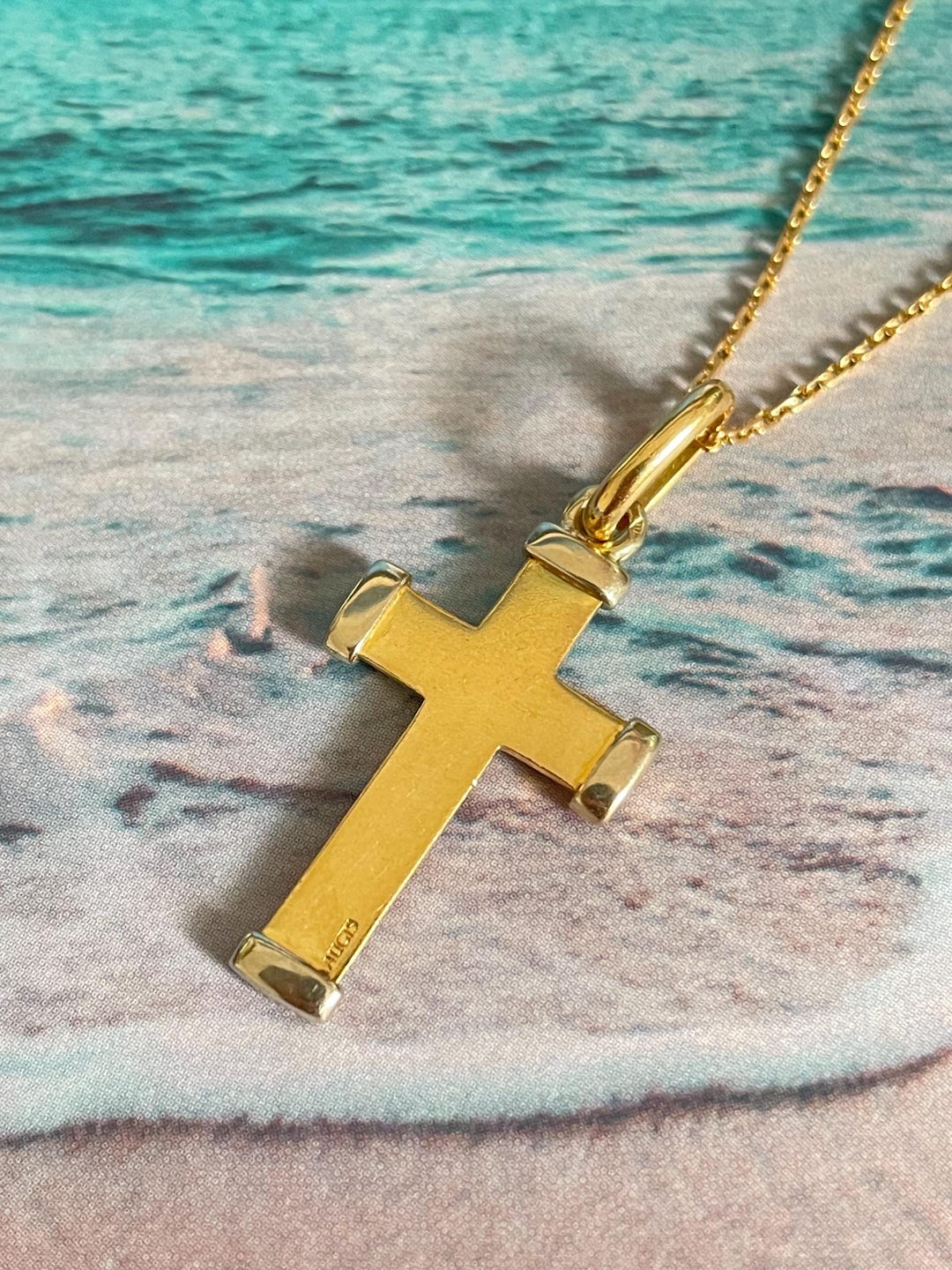 Magnificent Cross Signed AUGIS in 18k Yellow Gold - Etsy