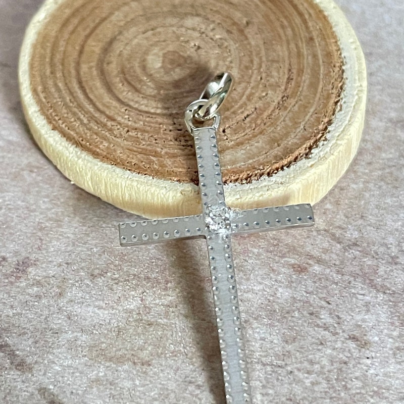 White Gold Cross - Etsy