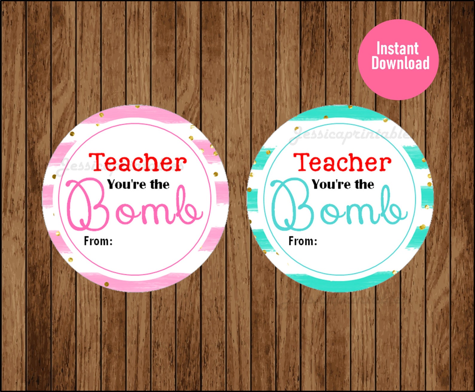 Printable Teacher Appreciation Week Bath Bomb Gift Tag, "teacher, You ...