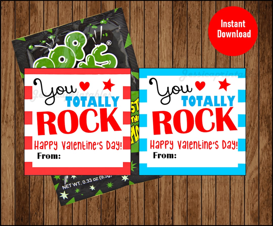 You Rock Valentine, Preschool Valentine, Printable Valentine, Preschool ...