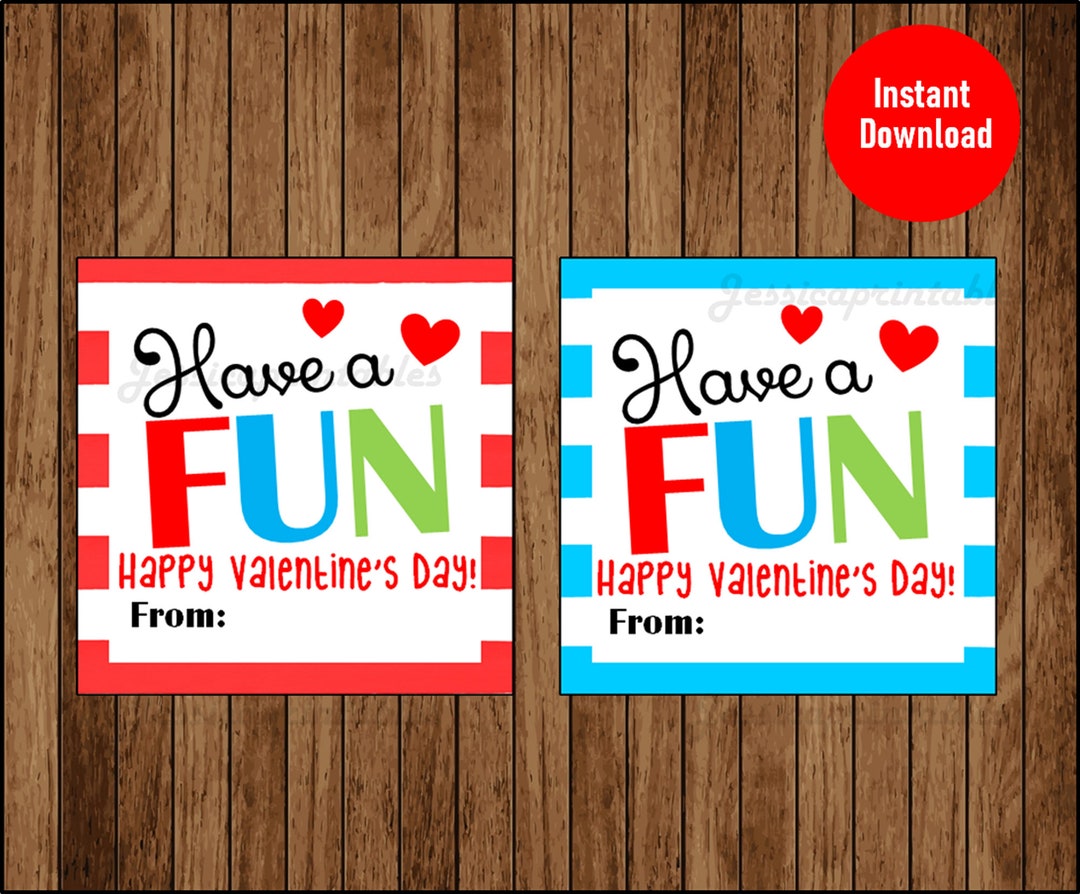 Fun Dip Valentine, Preschool Valentine, Printable Valentine, Preschool ...