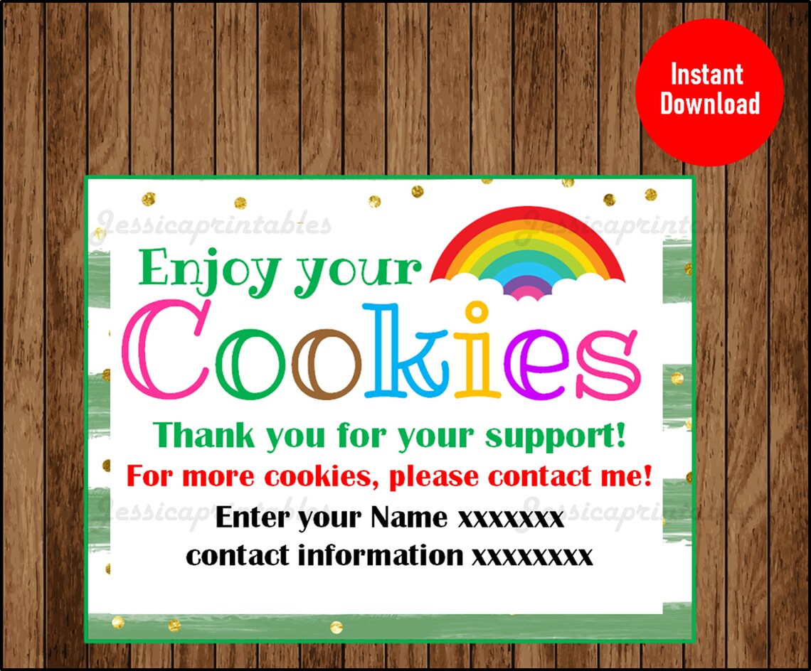 Printable Girl Scout Cookie Sales Thank You Cards Printable - Etsy