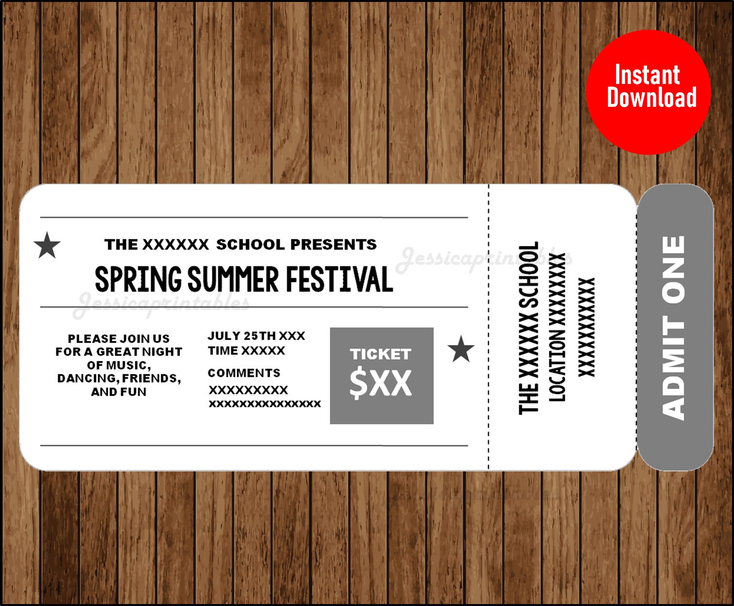 Event Ticket Template Pdf