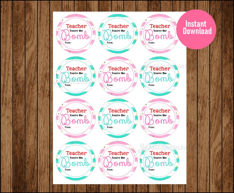Printable Teacher Appreciation Week Bath Bomb Gift Tag - Etsy