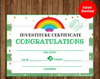 Girl Scout Brownie Party Gable Box Printable Template Cut Out - Etsy