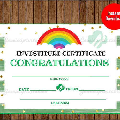 Welcome to Girl Scouts Certificate Instant Download - Etsy