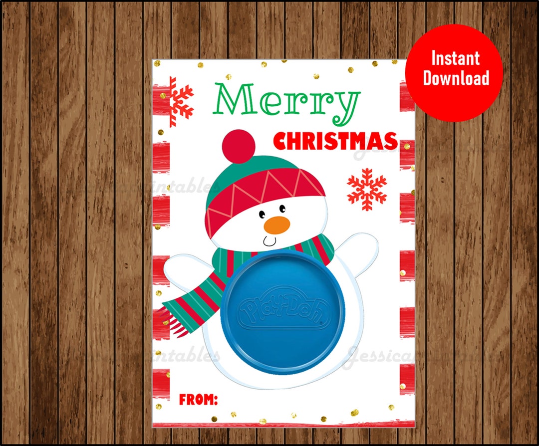 Play-doh Snowman Gift Card, Class Christmas Gifts, Small Gift, DIY Play ...