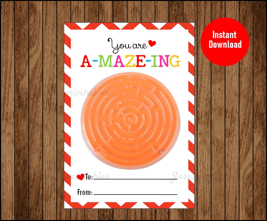 INSTANT DOWNLOAD Maze Valentine, Kids Valentines, Classroom Valentines ...