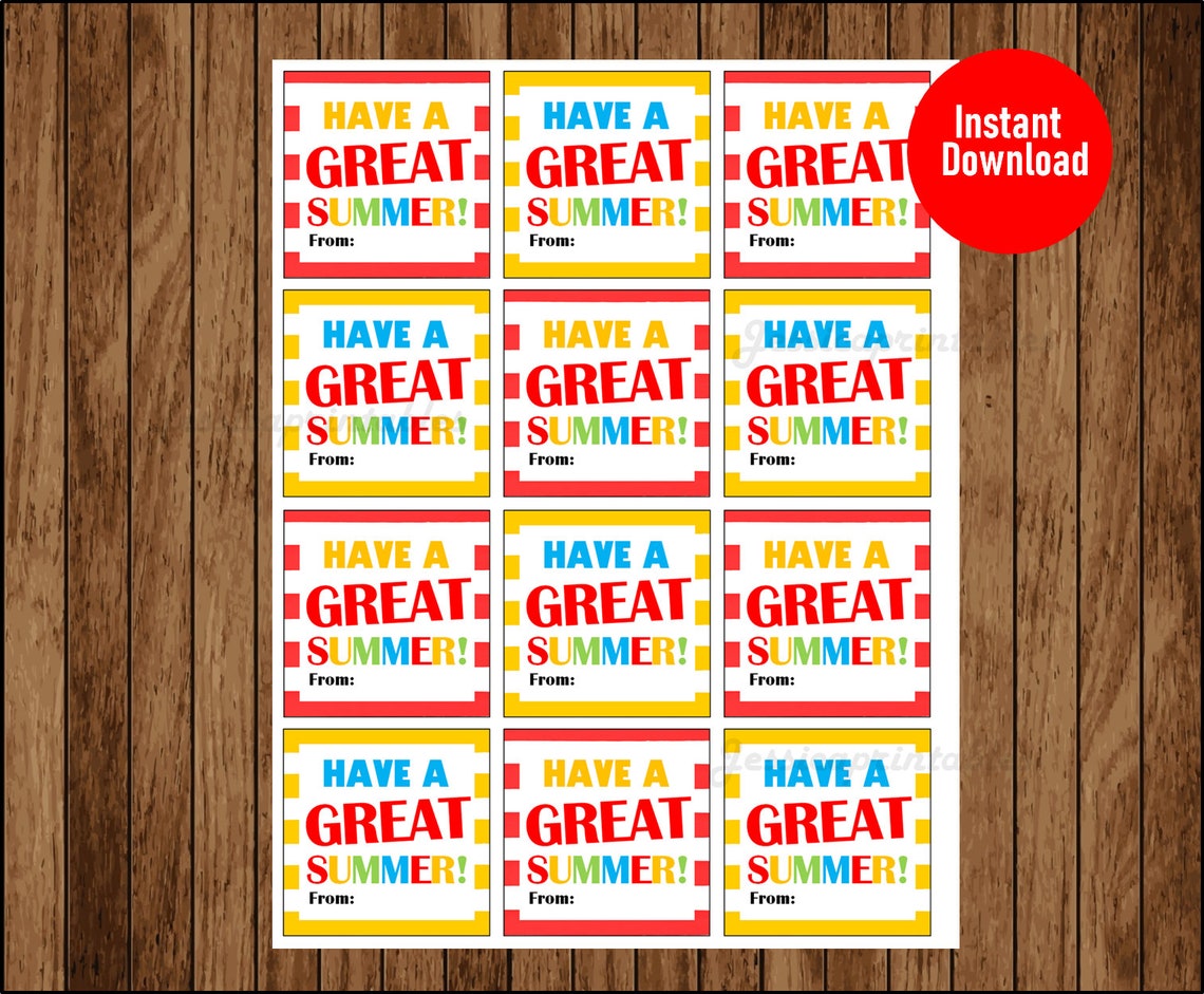 Have a Great Summer Gift Tag End of School Summer Break - Etsy