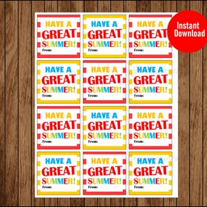 Have a Great Summer Gift Tag, End of School, Summer Break, Teacher or ...