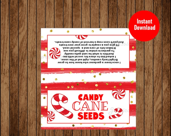 Candy Cane Seeds Topper, Christmas Bags Toppers, Printable Christmas ...