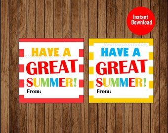Have a Great Summer Gift Tag, End of School, Summer Break, Teacher or ...