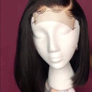 10 Inch Full Lace Wig Natural Color 1b - Etsy